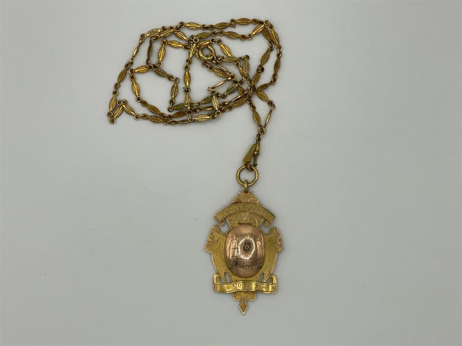 New Zealand Masonic Gold fob medal, tested as 14Ct gold Auction (1222 ...