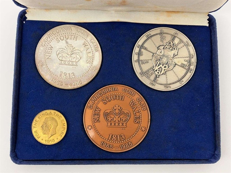 4 x Asstd Australian Commemorative token & Coin Club medals Auction ...