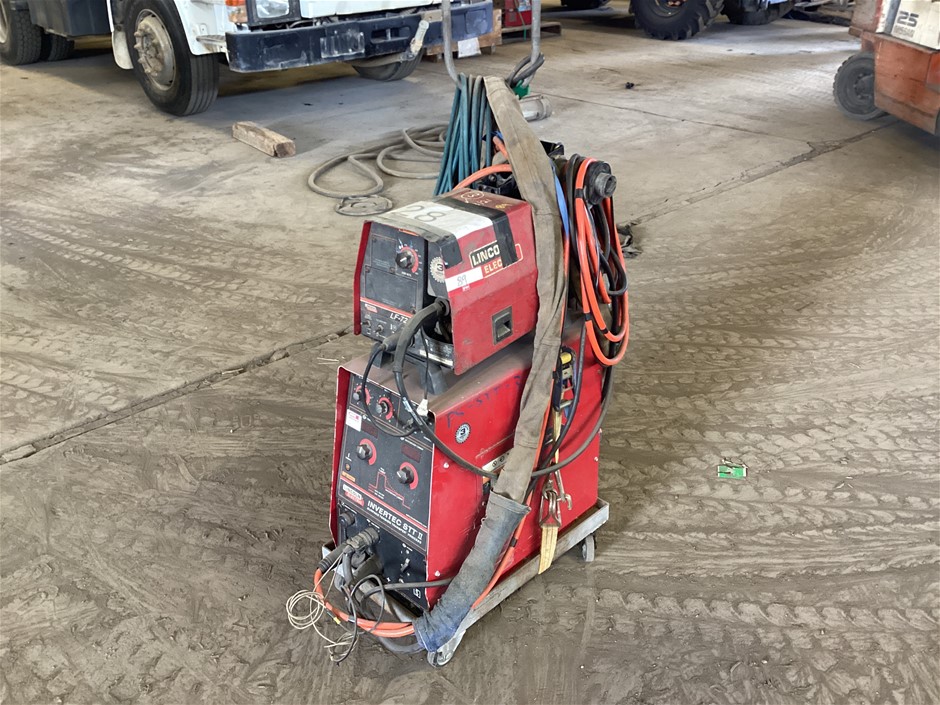 Lincoln Invertec STTII Welders x3 with LL27 Wire Feeders Auction (0089 ...