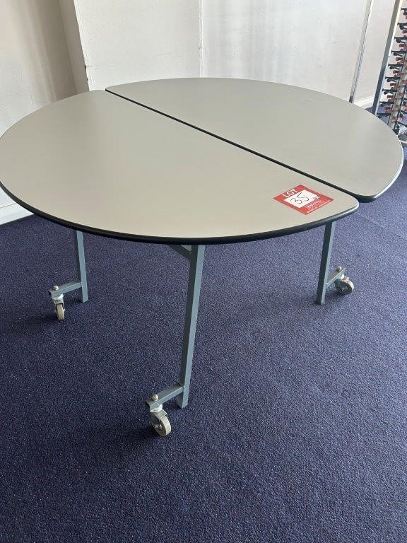 4 X SICO Metal Framed Folding Circular Mobile Tables Auction (0041 ...