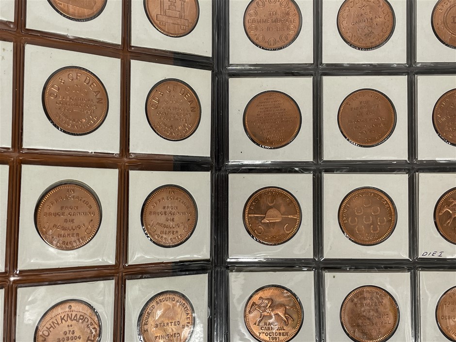 Approx 180 x AU Company & Commemorative Copper Medalets C:1983-92 ...