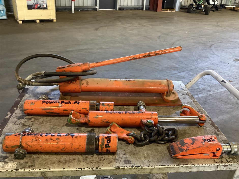 Power Pak Hydraulic Hand Pump And Various Attachments Auction (0015 ...