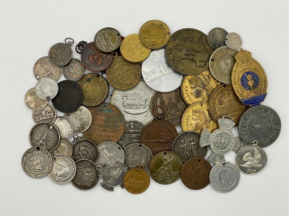 Approx. 45 x Asstd. NZ Tokens incl. International Exhibition Auction ...