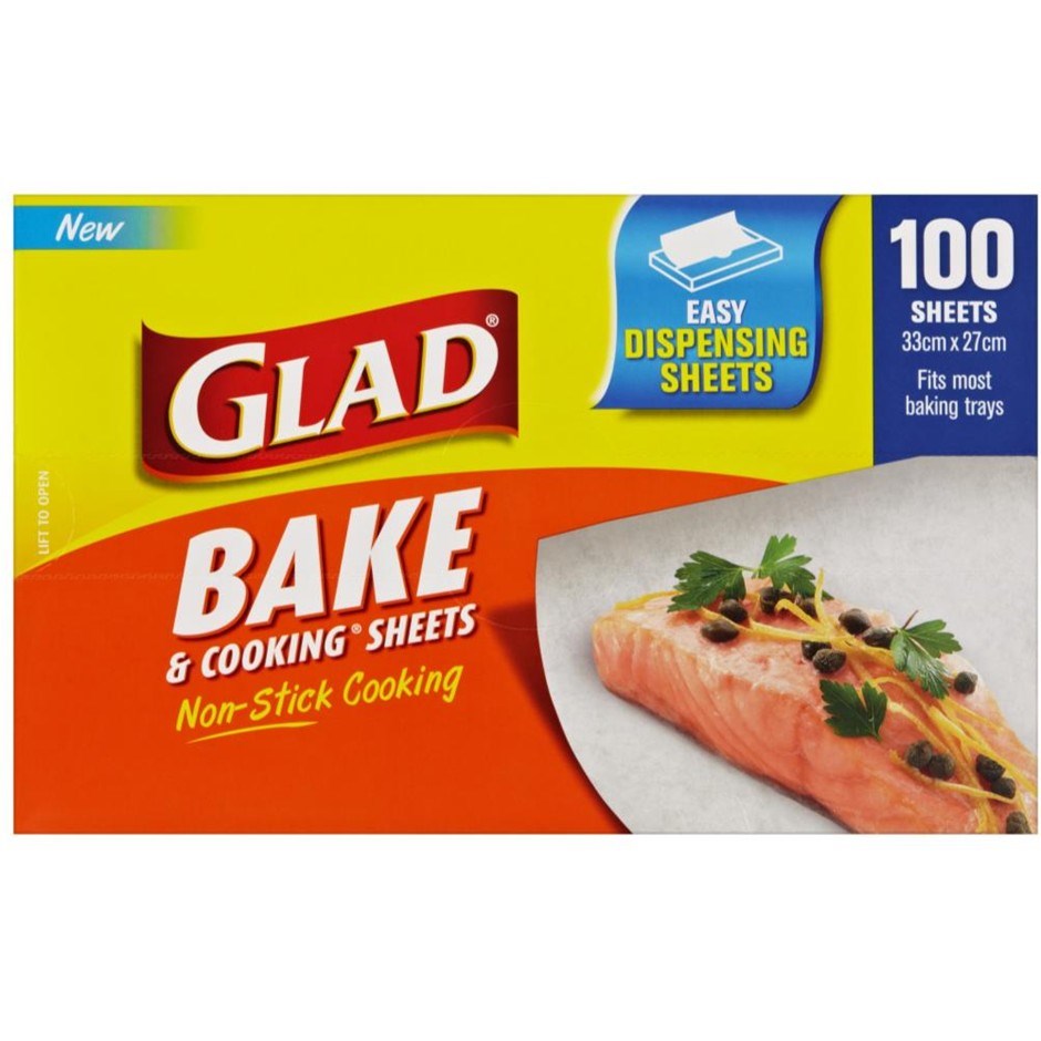 Buy 12 x Glad Bake & Cooking 100 Sheets Non-Stick Cooking 33Cm X 27Cm ...