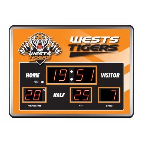 Buy Wests Tigers NRL LED Scoreboard Clock | Grays Australia