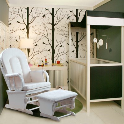 Buy Glider Breast Feeding Rocking Chair w Ottoman -WHT | Grays Australia