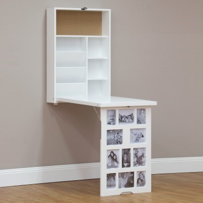 Buy Photo Frame Fold Down Multi Storage Desk - White | Grays Australia